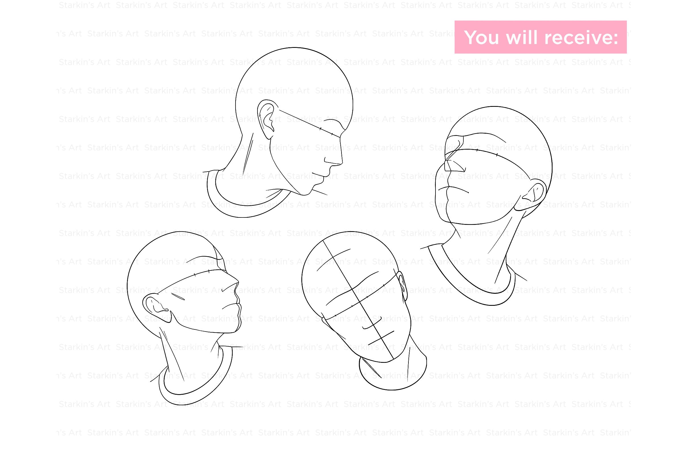 Croquis Face Templates Fashion Design Face Templates - Etsy