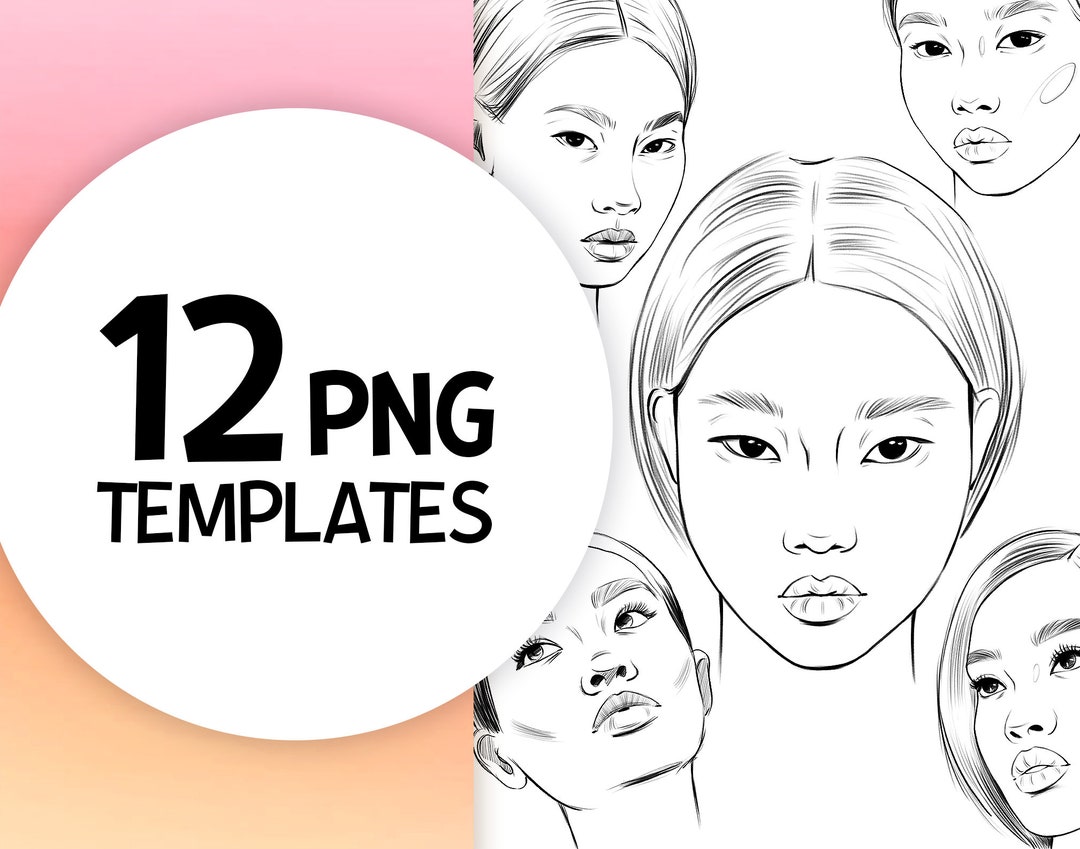 Asian Female Face Templates PNG Asian Girls Asian Woman - Etsy