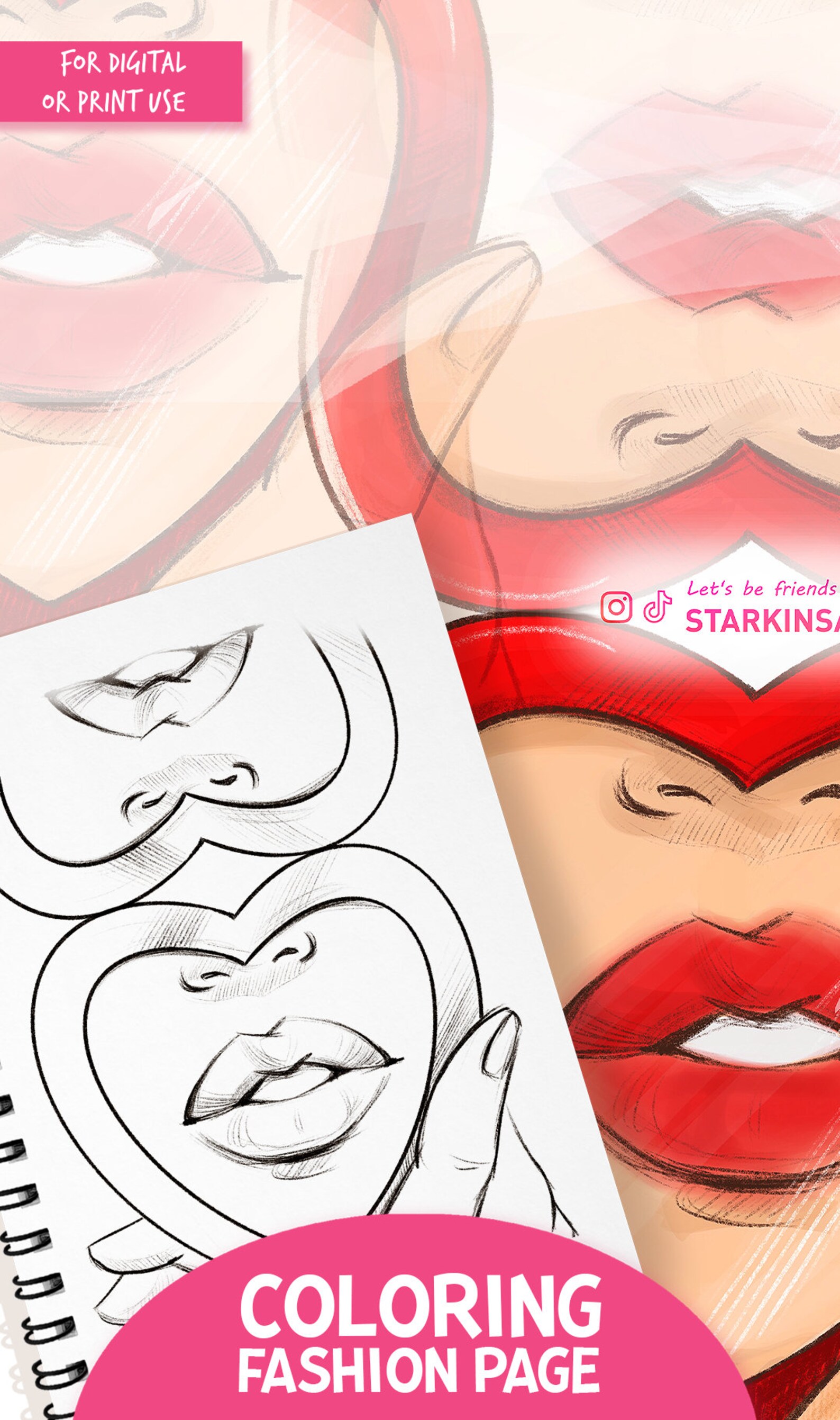 FASHION ILLUSTRATION digital Coloring Book Procreate - Etsy