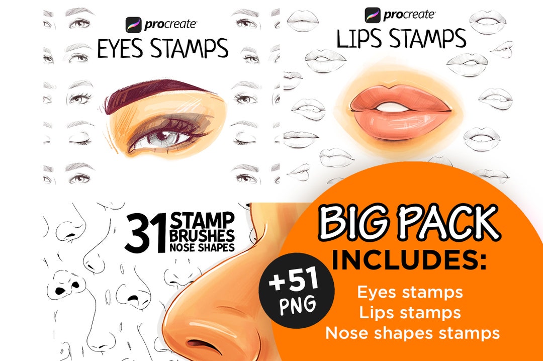 Procreate Stamp, Procreate Brushes, Procreate Face Stamp, Procreate ...