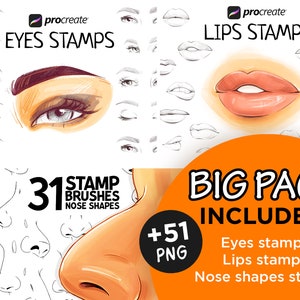 Procreate Stamp, Procreate Brushes, Procreate Face Stamp, Procreate ...