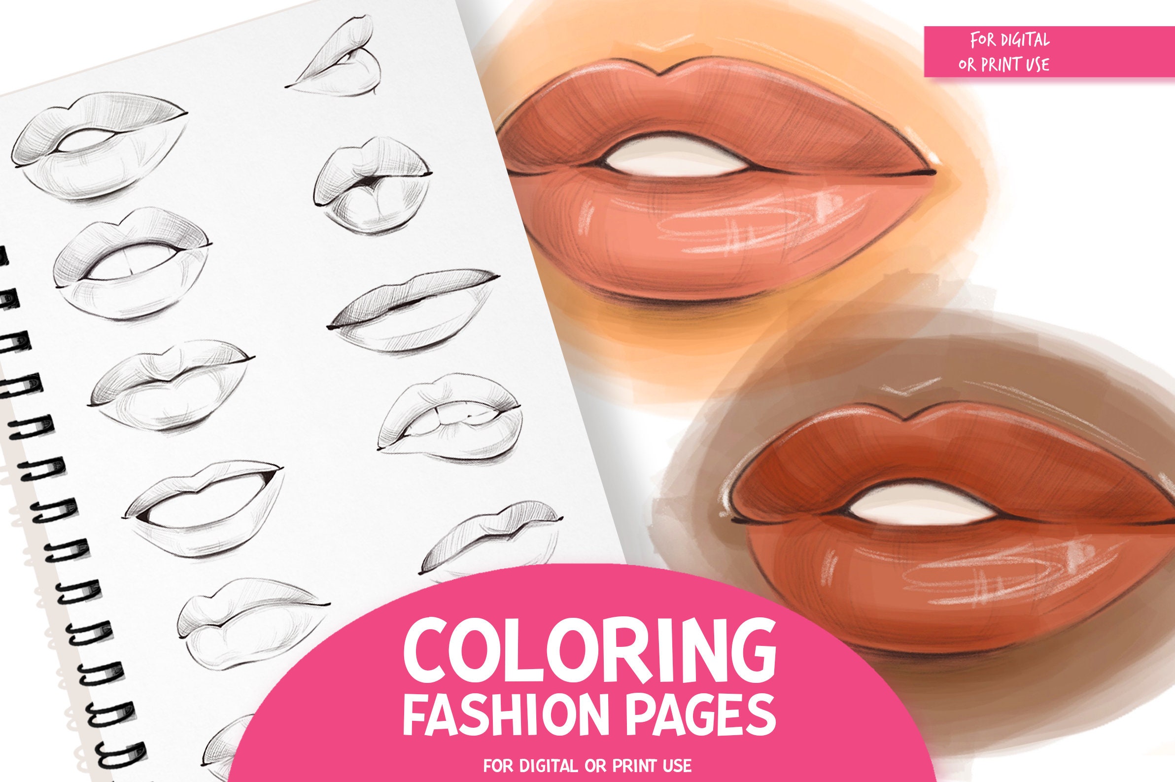 Lips Printable Coloring Pages