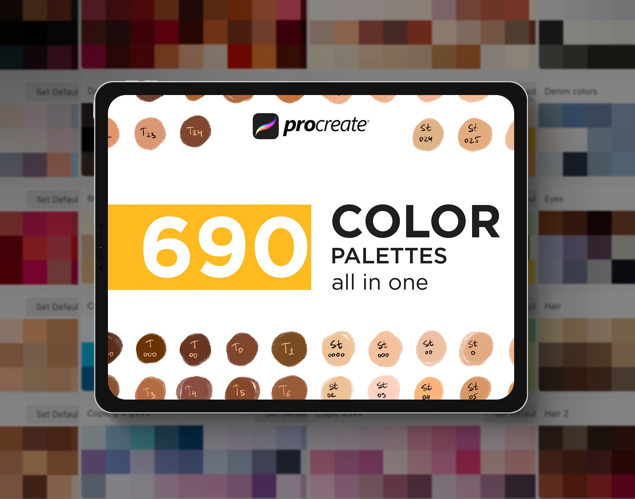 Procreate Coloring Palette Procreate Swatches Procreate - Etsy