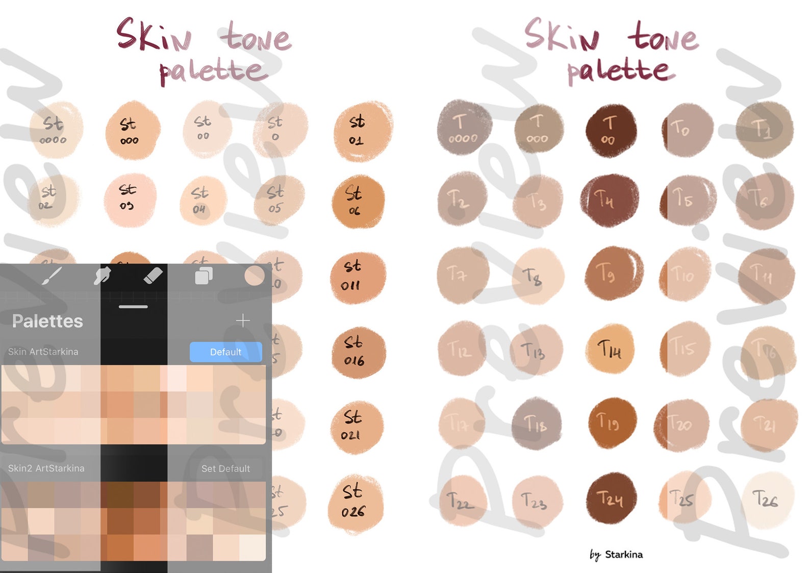 Procreate Skin Colors Palette Skin Palette for Procreate - Etsy