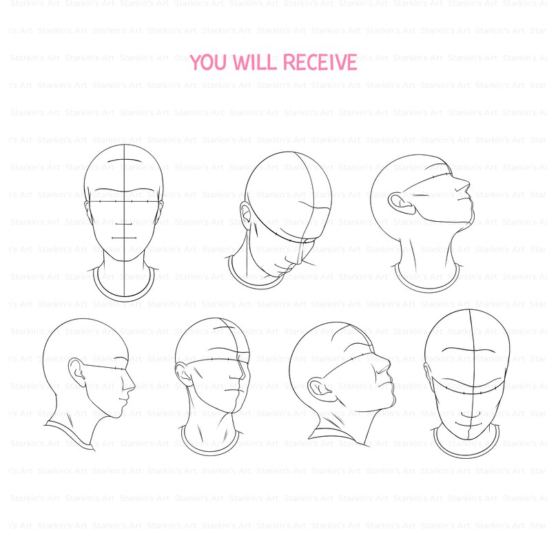 FACE SHAPES COLORING coloring Pages Coloring Book Procreate - Etsy