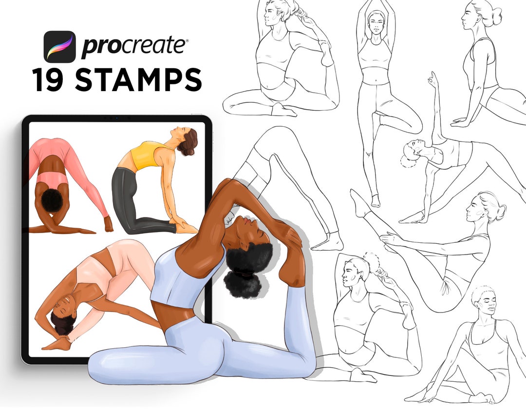 Procreate Stamp Brushes Yoga Poses - Etsy Canada