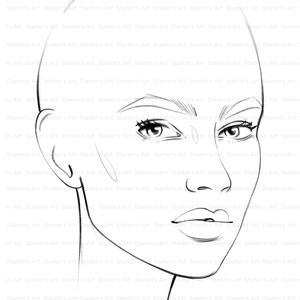Face Template, Fashion Face Templates, Drawing Template for Artists ...
