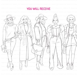 Black Fashion Coloring, Black Woman Coloring Pages, Procreate Coloring ...