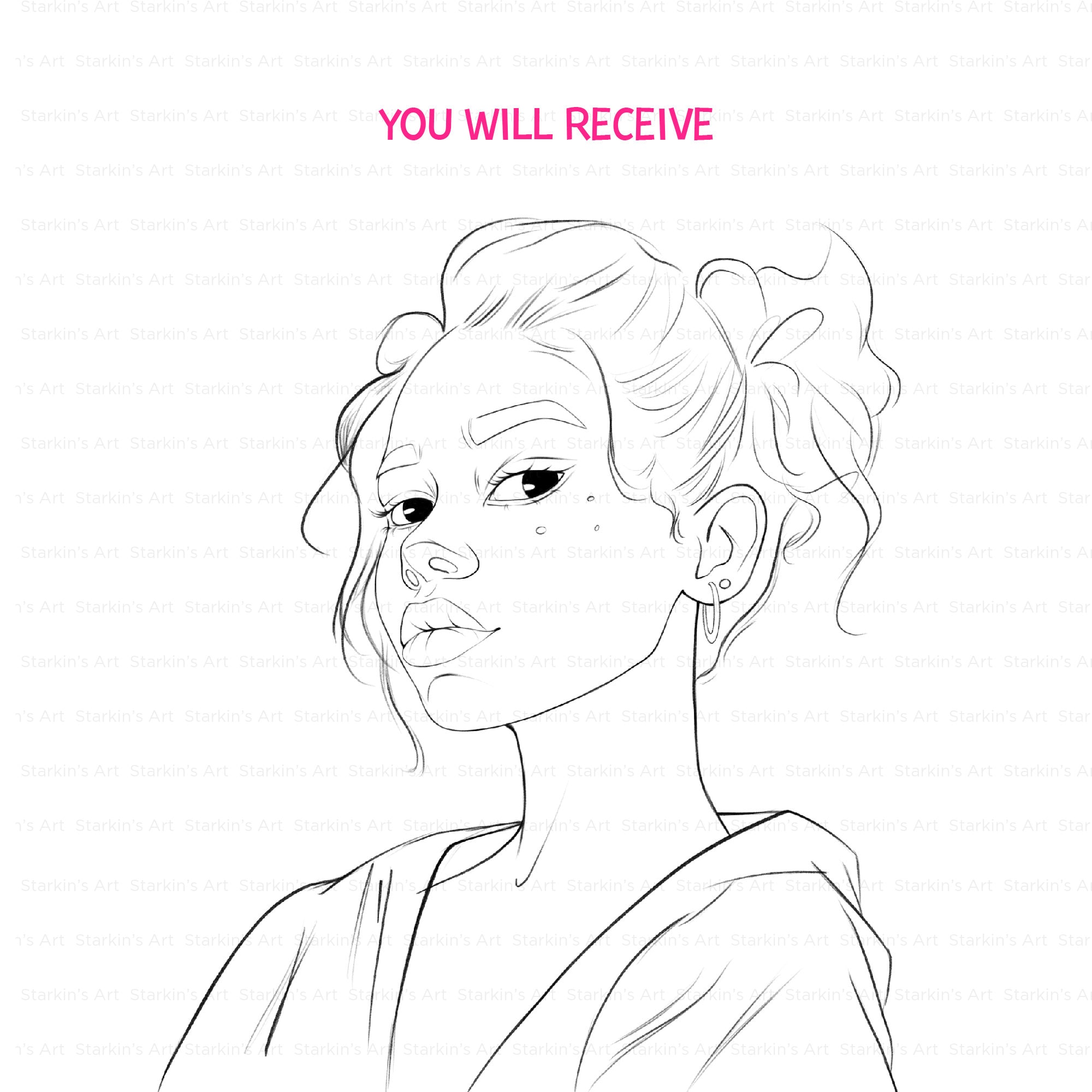 COLORING PAGE PORTRAIT coloring Book coloring Pages for - Etsy