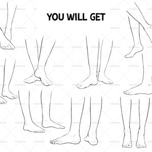 Feet Templates PNG Foot Templates PNG Body Templates Legs - Etsy
