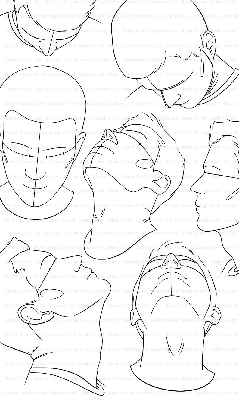 Male Faces Procreate Stamps Procreate Brushes Face Stamp - Etsy