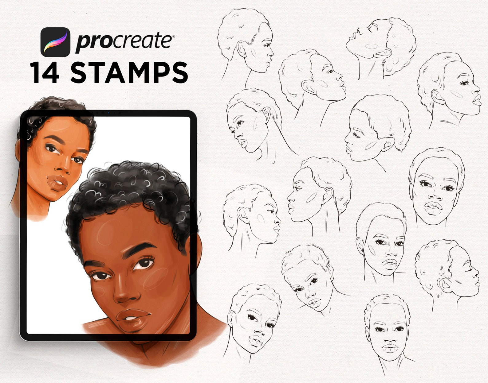 Procreate Face Stamps Procreate Stamps Procreate Face - Etsy