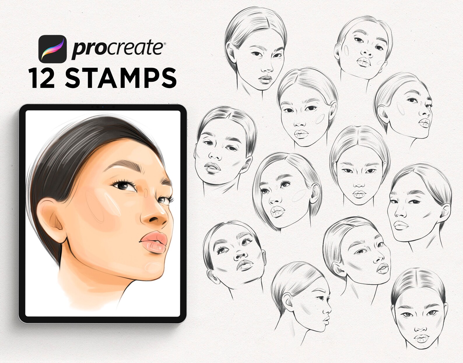Procreate Face Stamps Procreate Stamps Procreate Face - Etsy