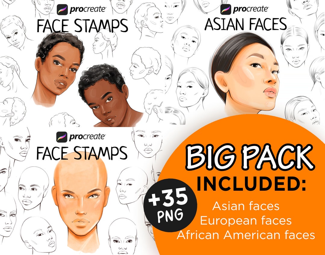 Procreate Face Stamps, Procreate Stamps, Procreate Face, Procreate Face ...