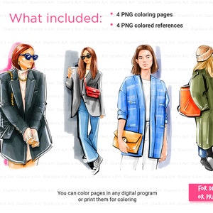 Fashion Coloring Book Coloring Pages Digital Coloring Book - Etsy