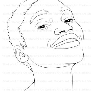 BLACK WOMEN FACES black Girls Coloring Pages Black Woman - Etsy