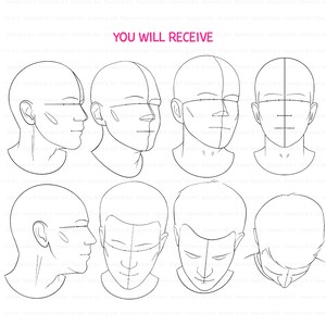 Male Face Templates, Templates Download, Croquis Templates, Croquis ...