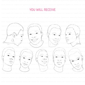 Black Men Face, Templates Png, African American, Black Man Portrait ...