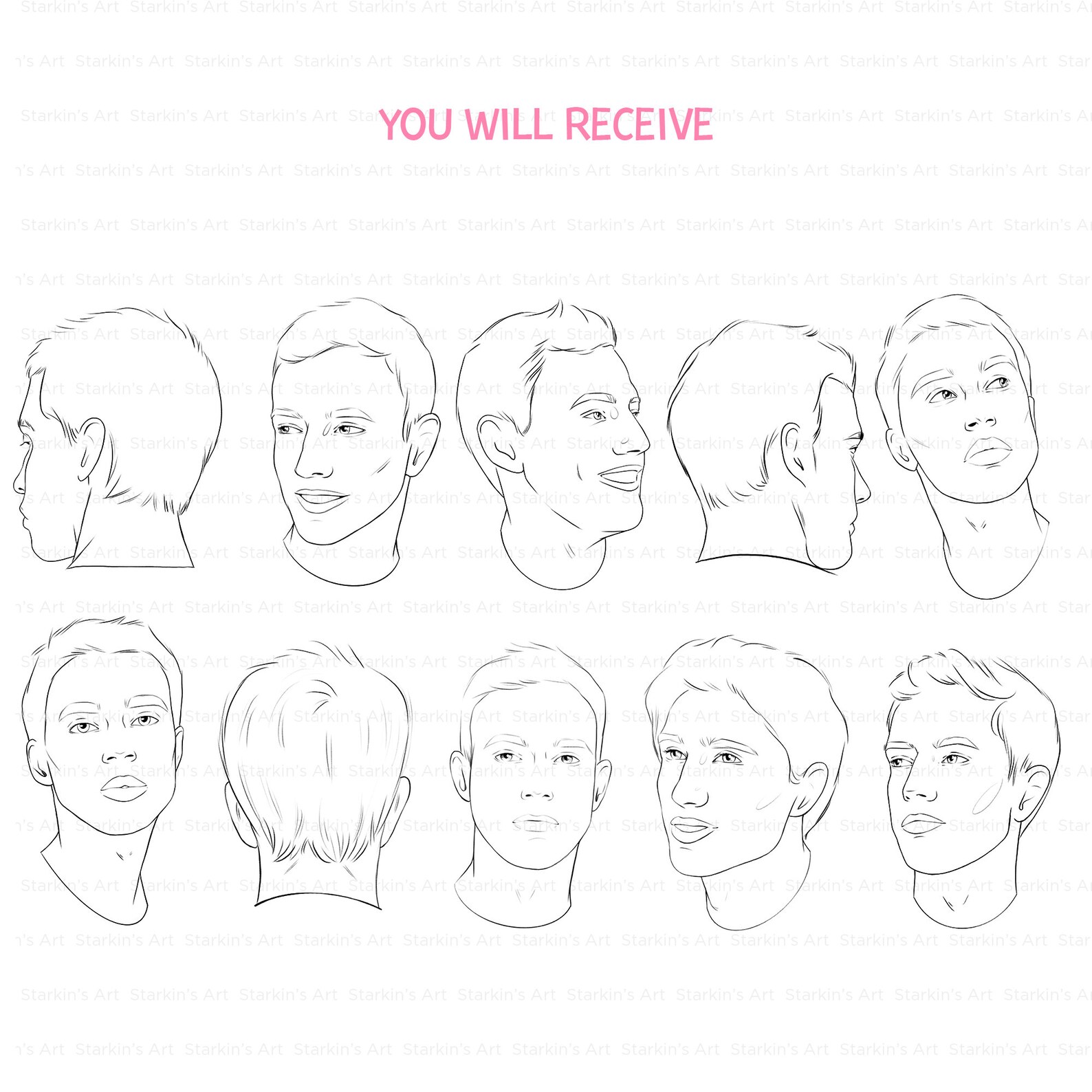 Photoshop Stamp Brushes - European Male Faces - Etsy