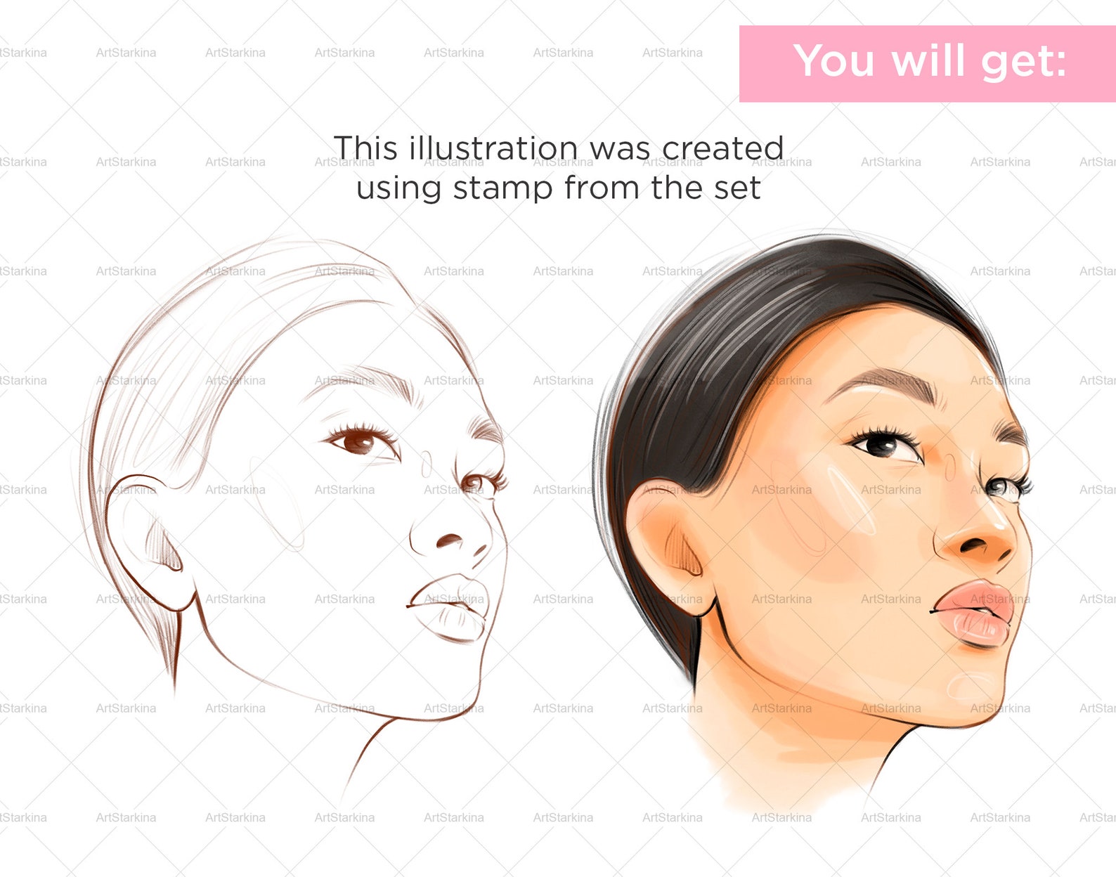 Asian Female Face Templates PNG Asian Girls Asian Woman | Etsy