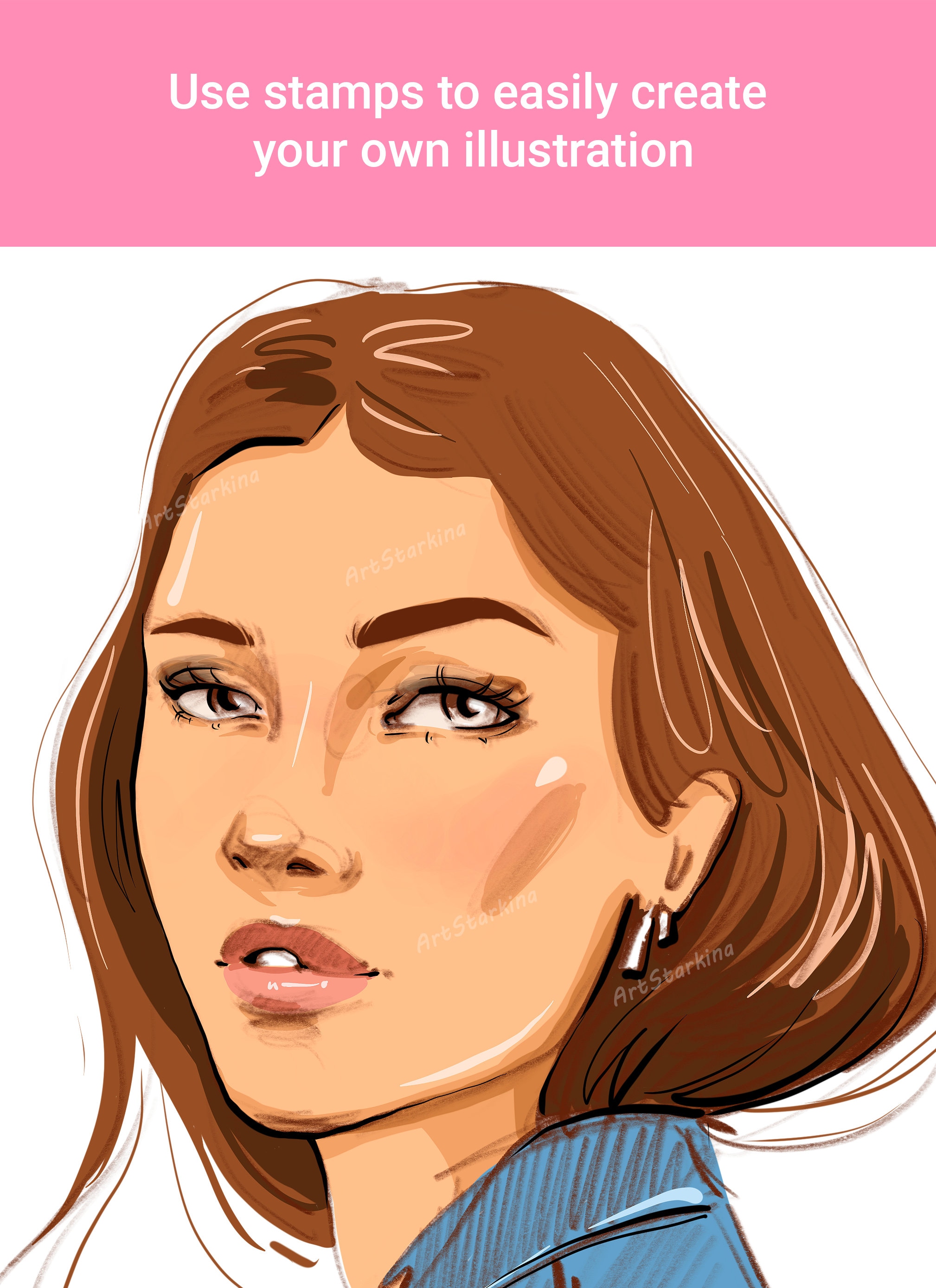 Procreate Stamp Procreate Brushes Procreate Face Stamp - Etsy