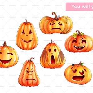 Halloween Clipart, Pumpkins Clipart, Jack-o-lantern, Halloween SVG ...