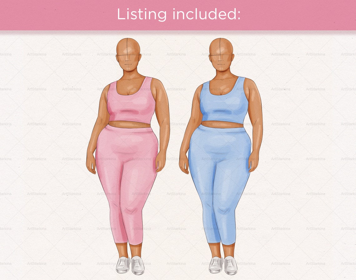 Plus Size Women Templates Curvy Woman Templates Body | Etsy