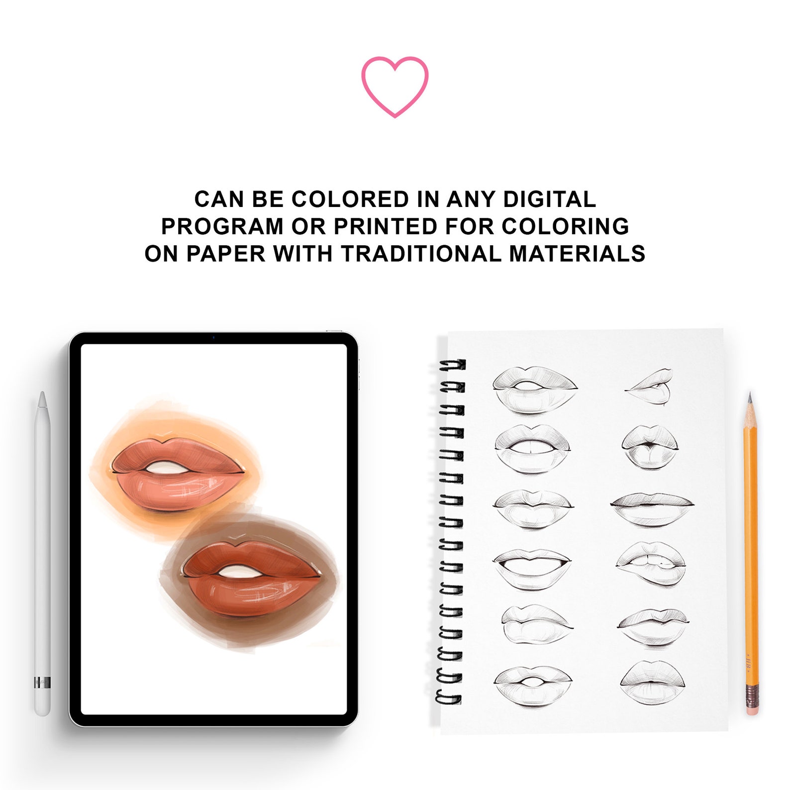 LIPS COLORING BOOK coloring Pages Fashion Illustration - Etsy