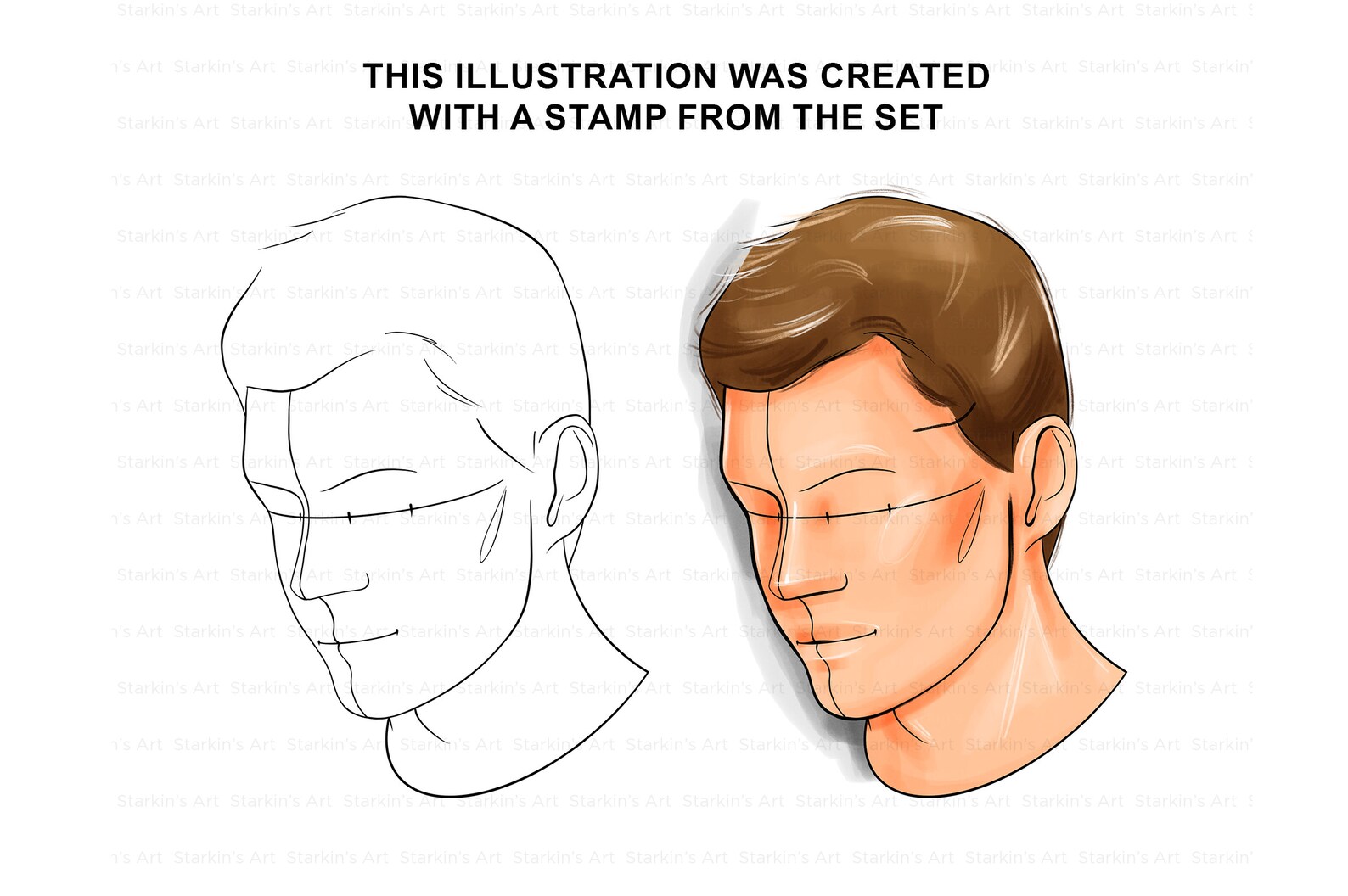 Male Faces Procreate Stamps Procreate Brushes Face Stamp - Etsy