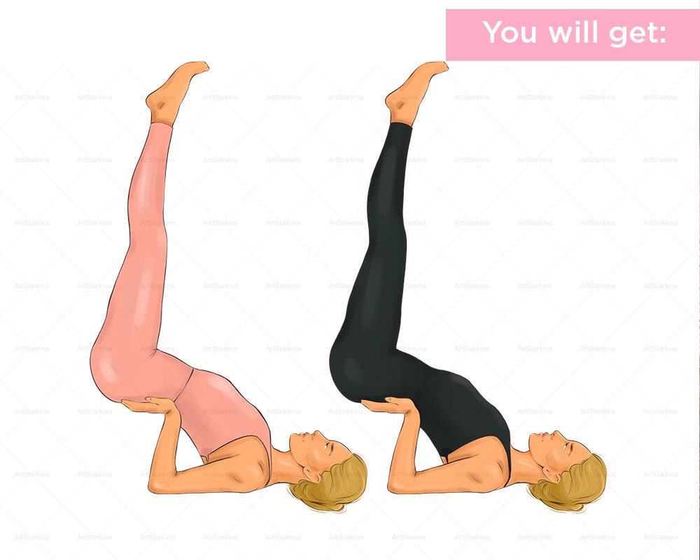 Yoga Clipart Fitness Clipart Digital Sticker Planner | Etsy