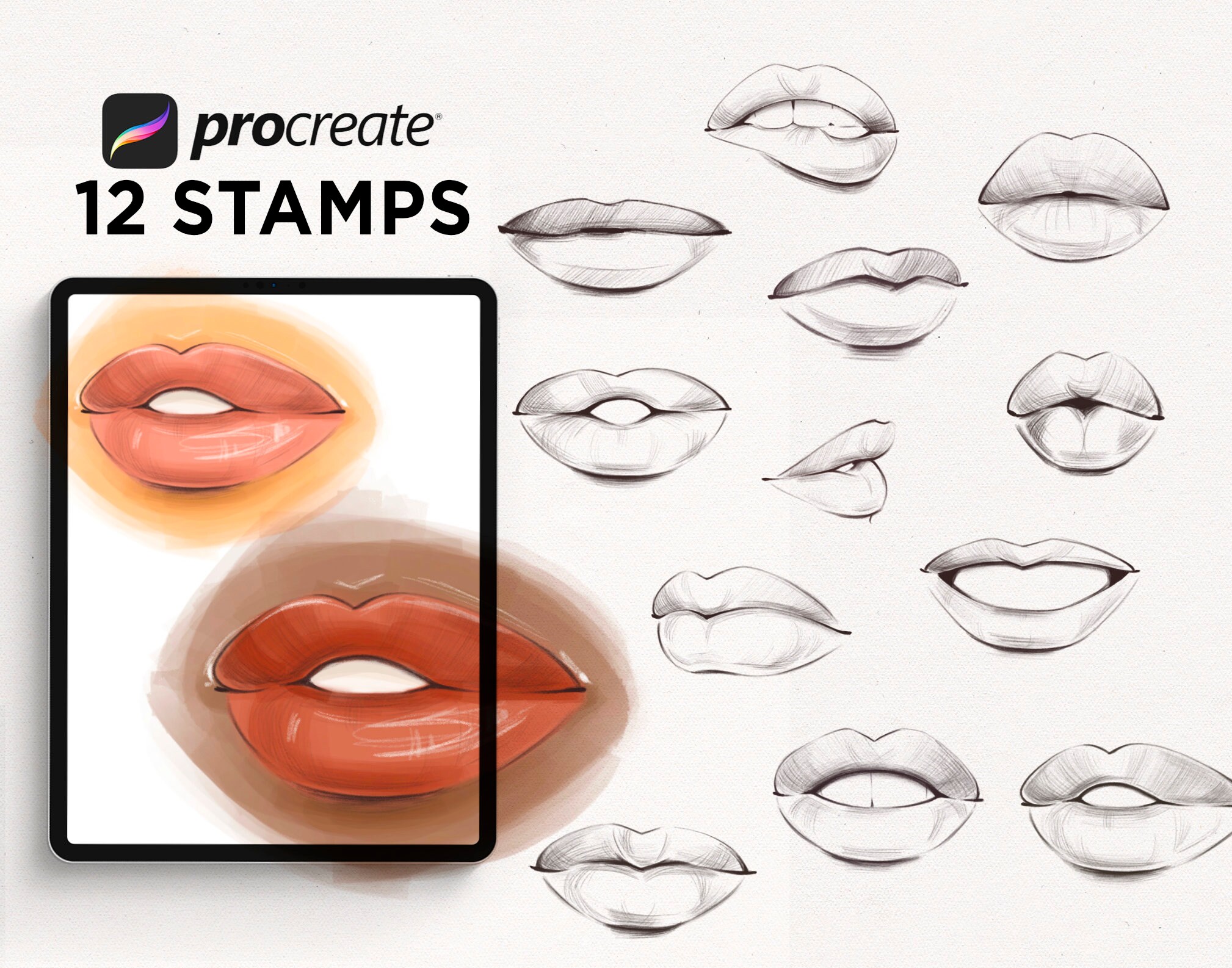 Procreate Face Stamp Procreate Portrait Brushes Procreate - Etsy