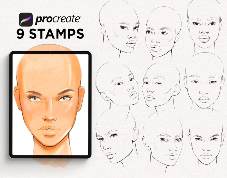 Procreate Face Stamps Procreate Stamps Procreate Face - Etsy