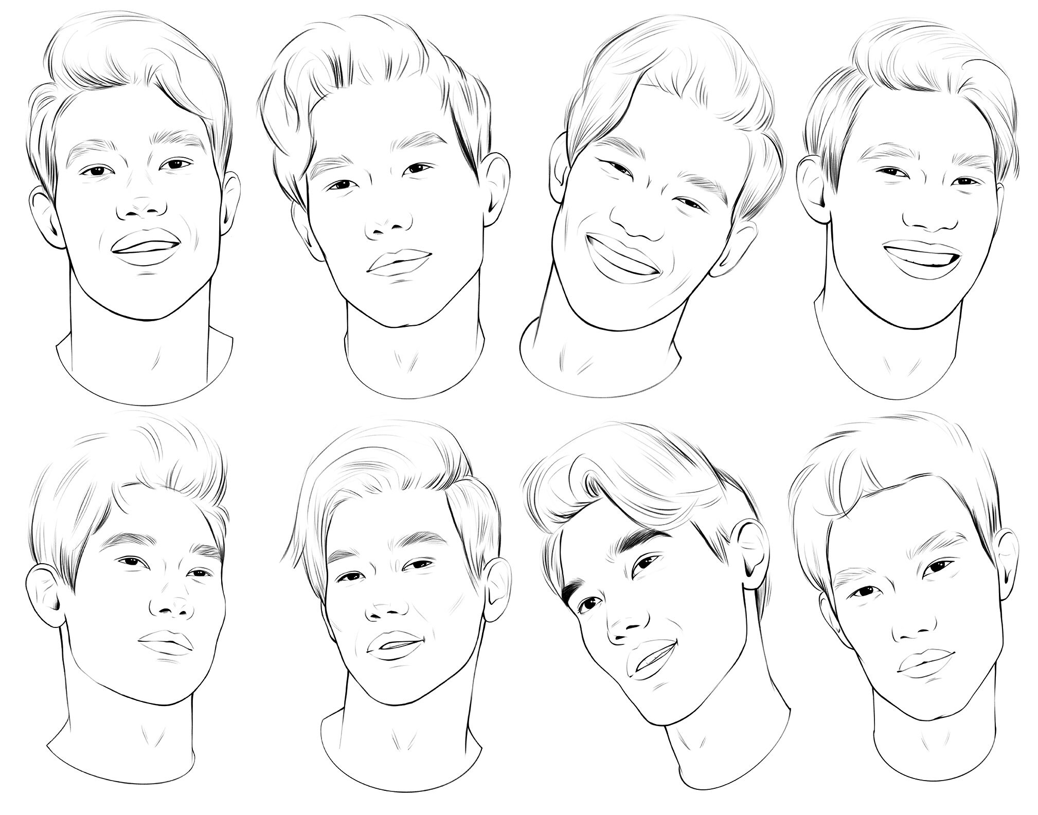 Procreate Stamps Male Faces Procreate Procreate Brushes - Etsy