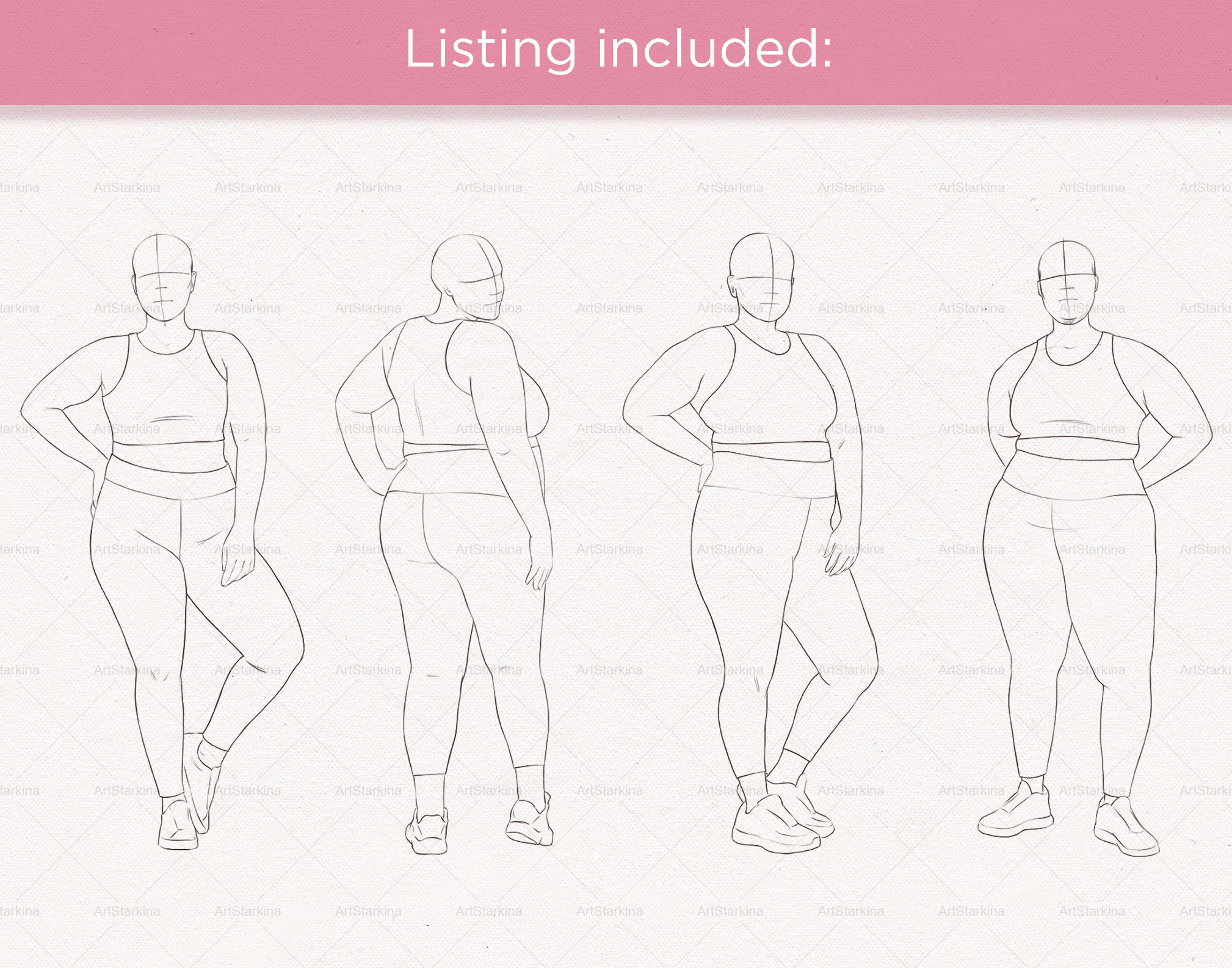 PLUS SIZE WOMEN templates curvy Woman Templates body - Etsy UK