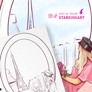 FRANCE COLORING PAGE #fashion Illustration, Adult Coloring Page, Adult ...