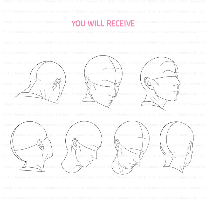 HEAD SHAPES COLORING coloring Pages Coloring Book Procreate - Etsy