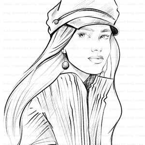FACE COLORING PAGE adult Coloring Page Printable, Fashion Coloring Book ...
