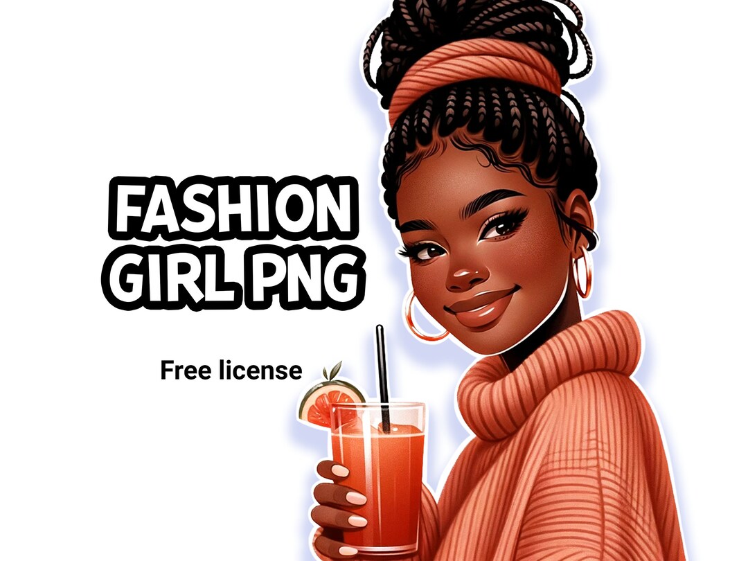 Fashion Girl Clipart, Black Girl Clipart, African American Woman ...