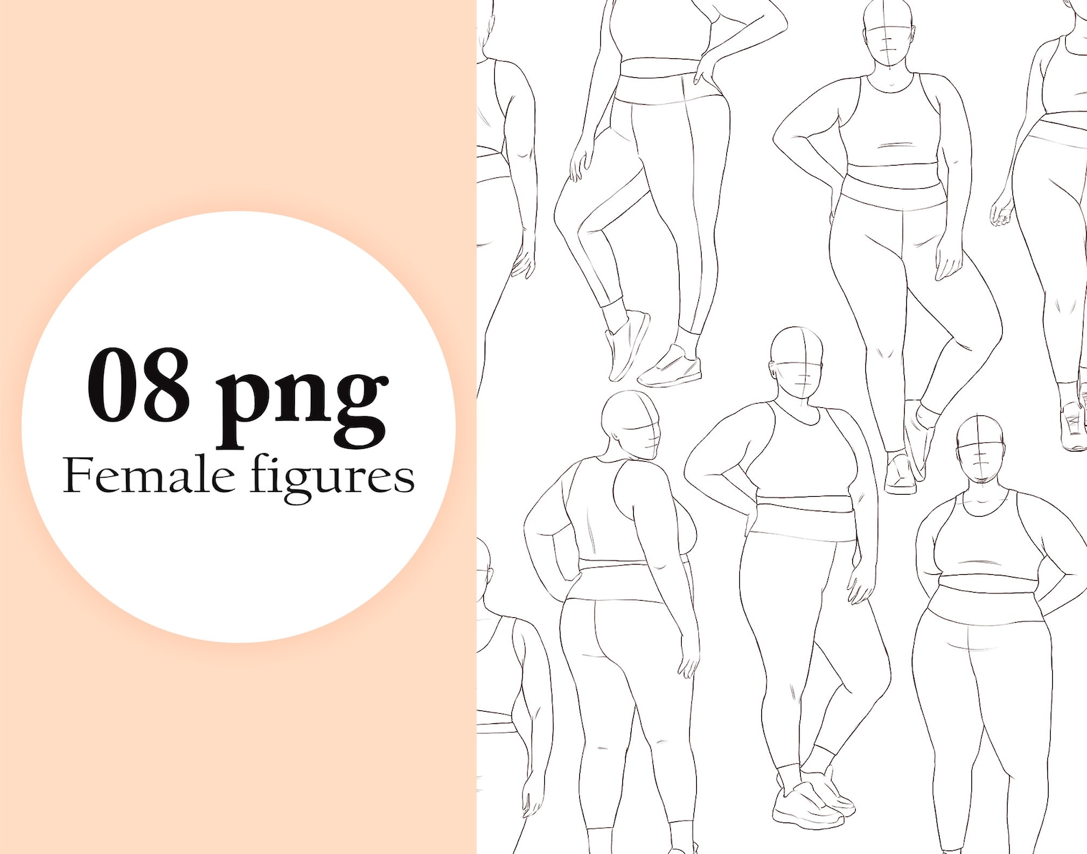 Plus Size Women Templates Curvy Woman Templates Body | Etsy