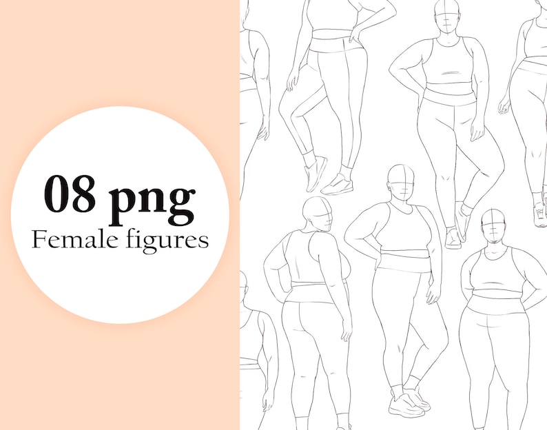 Plus Size Women Templates Curvy Woman Templates Body | Etsy