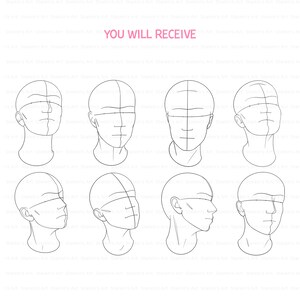Head Shapes Coloring, Coloring Pages, Coloring Book, Procreate Coloring ...