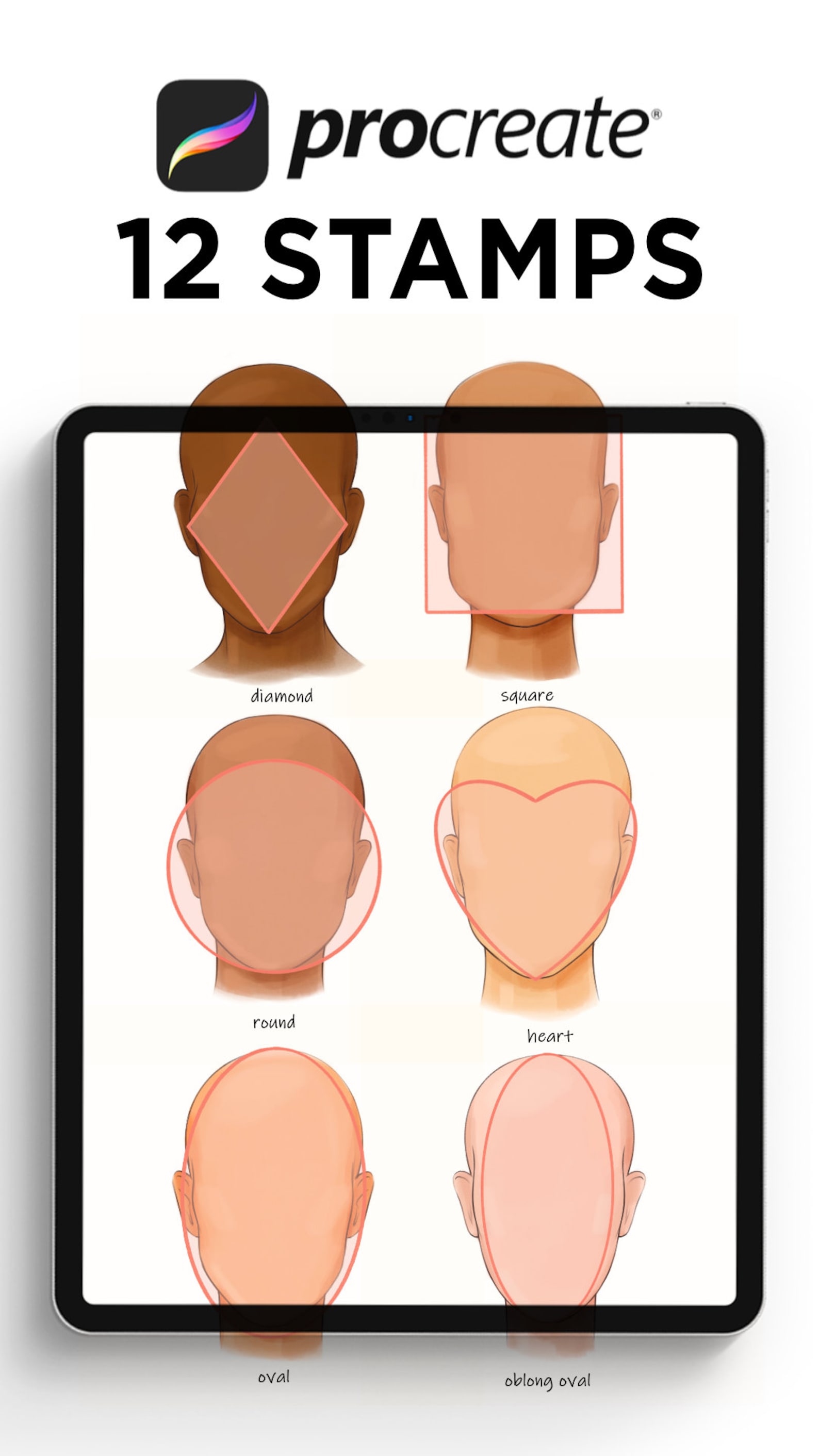 Procreate Face Stamp Procreate Portrait Brushes Procreate - Etsy