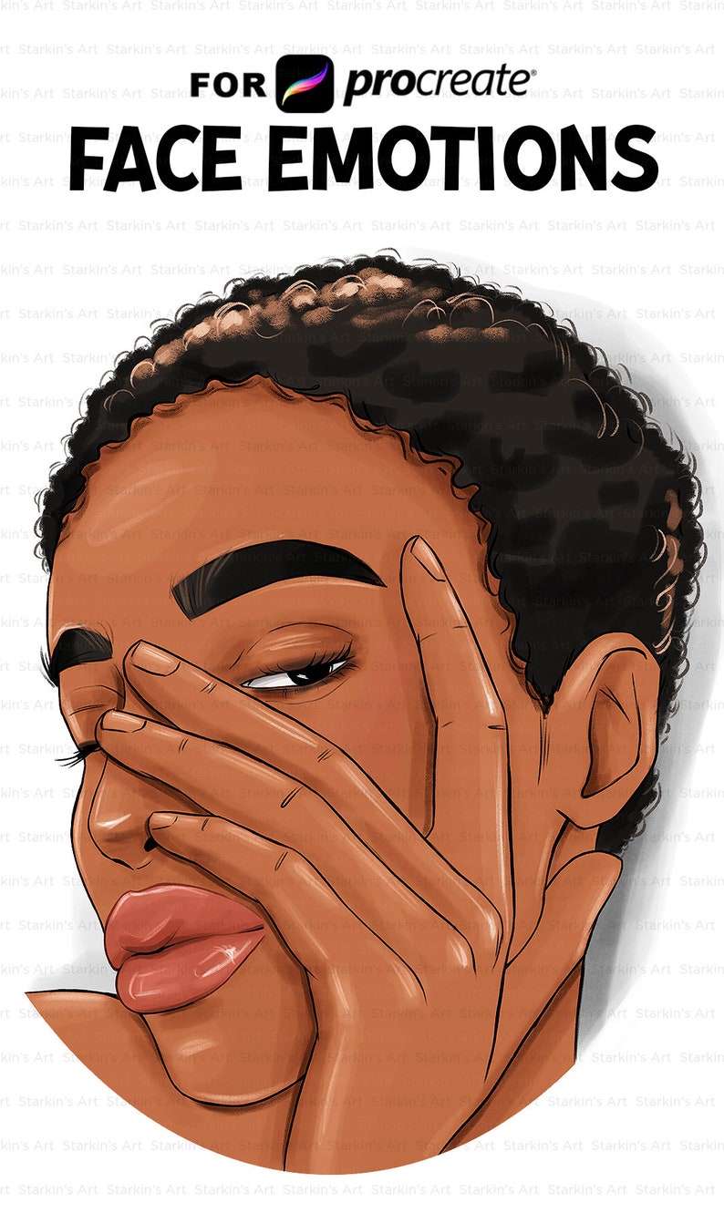 Black Woman Procreate Stamps Procreate Face Stamp Procreate Etsy