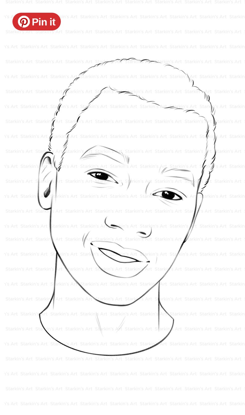 BLACK MALE FACES coloring Pages Coloring Books Adult - Etsy
