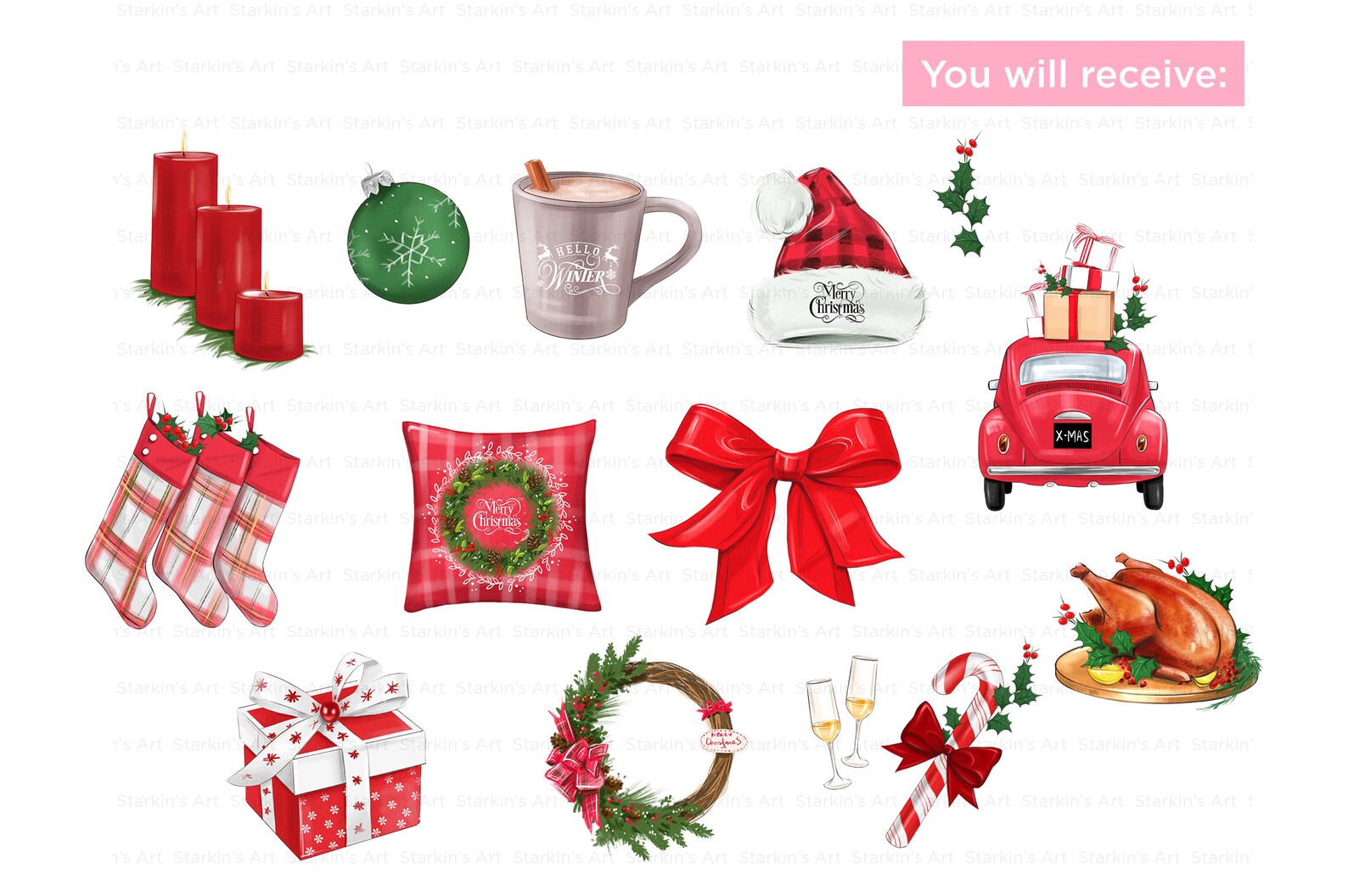 Christmas Clipart Winter Clipart Christmas Drinks Clipart - Etsy