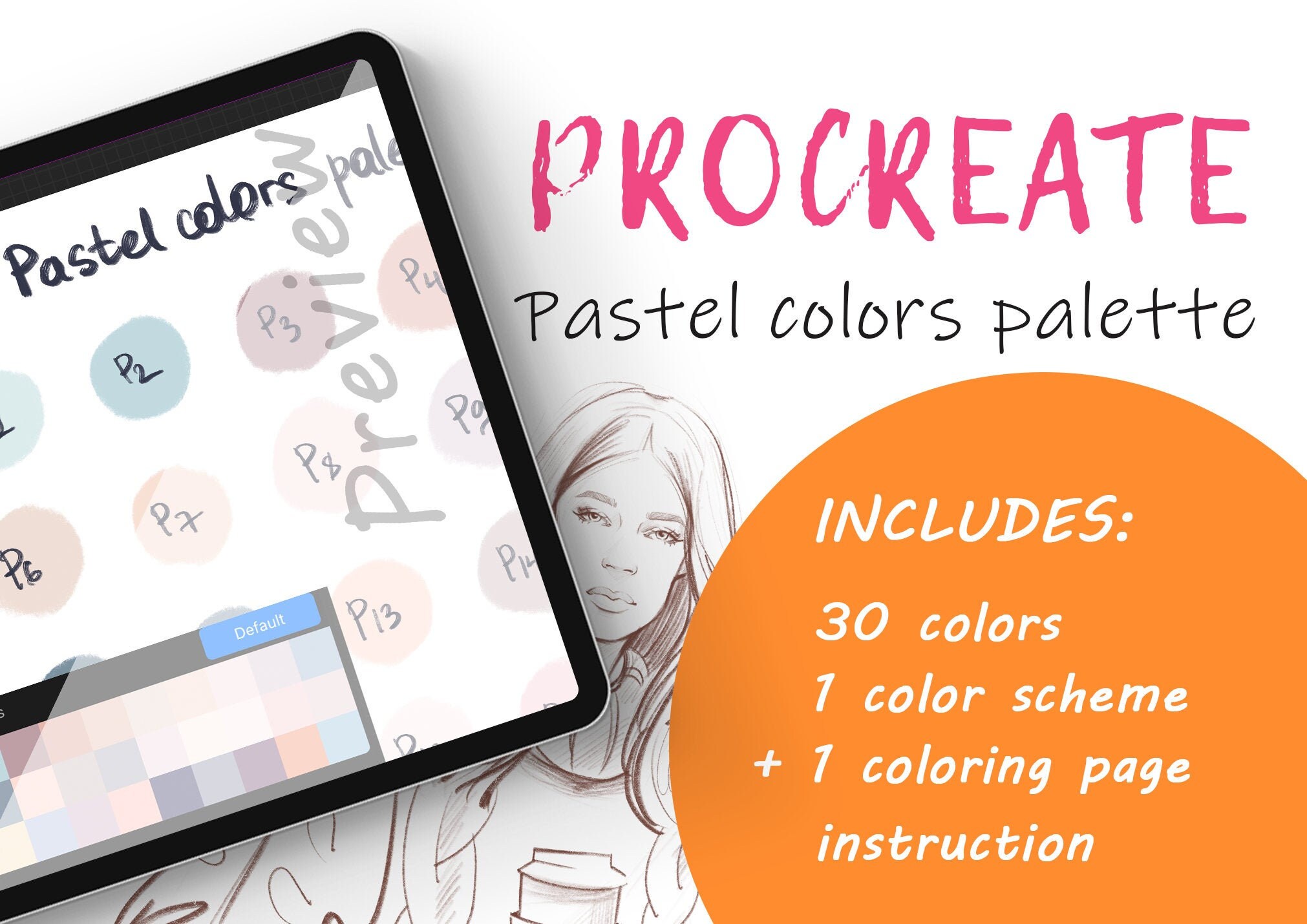 Procreate pastel colors palette Procreate swatches Procreate | Etsy