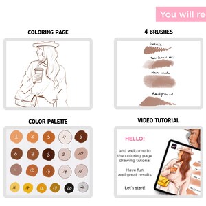 Procreate Brushes, Procreate Color Palette, Fashion Coloring Page ...