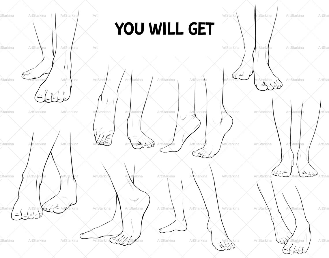 Feet Templates PNG Foot Templates PNG Body Templates Legs - Etsy