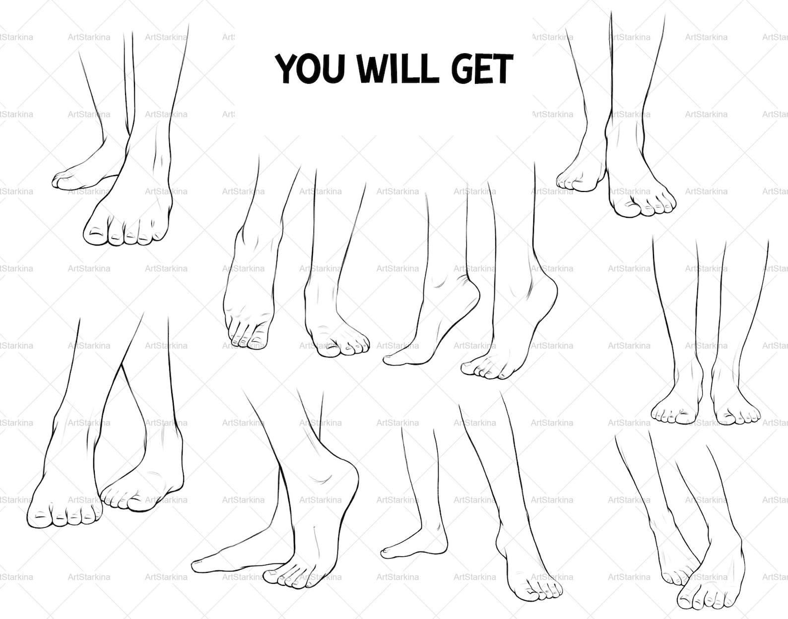 Feet Templates PNG Foot Templates PNG Body Templates Legs - Etsy
