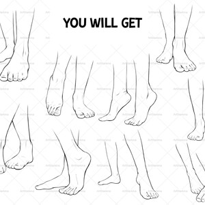 Feet Templates PNG Foot Templates PNG Body Templates Legs - Etsy